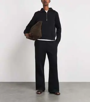 Harrods Cotton Zip-up Funnel Neck Sweater