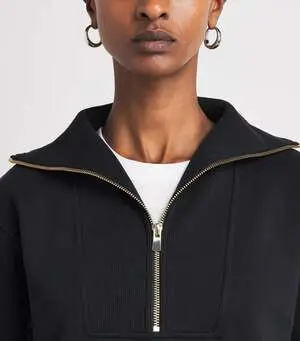 Harrods Cotton Zip-up Funnel Neck Sweater