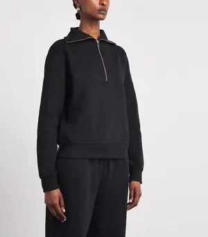 Harrods Cotton Zip-up Funnel Neck Sweater