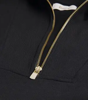 Harrods Cotton Zip-up Funnel Neck Sweater