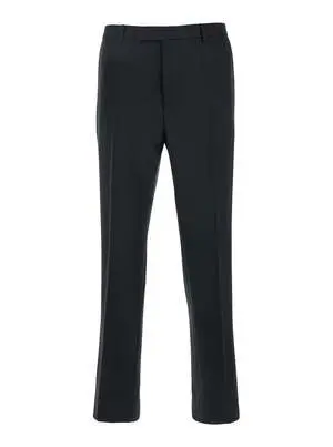 Gucci Wool Tailored Pants With Embroidered Logo - Multicolor