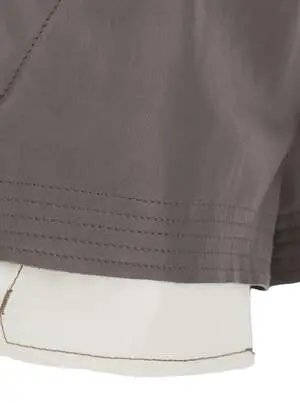 Rick Owens Fog Ecowear Shorts With Drawstring And Leather Vents - Multicolor