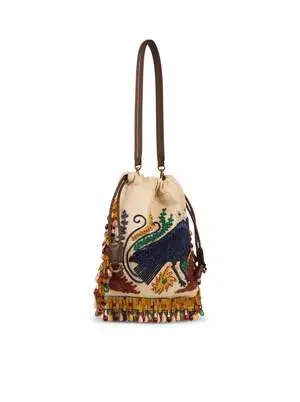 Etro X Tabby Booth Kalispera Raffia Bag With Embroidery And Beads