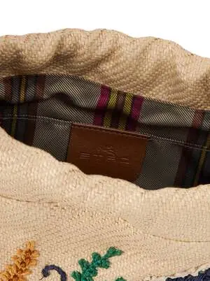 Etro X Tabby Booth Kalispera Raffia Bag With Embroidery And Beads