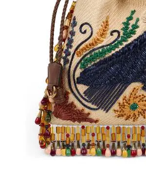 Etro X Tabby Booth Kalispera Raffia Bag With Embroidery And Beads