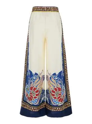 La DoubleJ Printed Silk Palazzo Pants - Multicolor