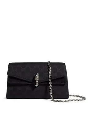 Gucci Dionysus Small Shoulder Bag In Gg Canvas - Black