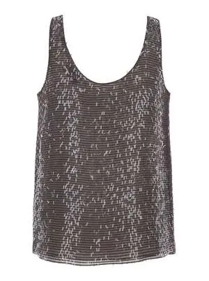 Brunello Cucinelli Sequin Embellished Silk Top