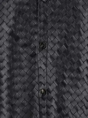 Bottega Veneta Oversized Woven Leather Jacket
