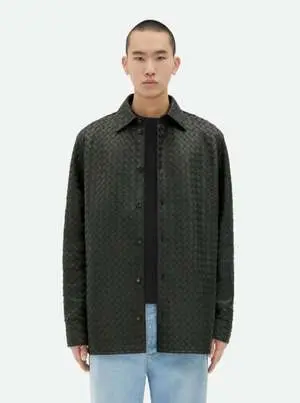 Bottega Veneta Oversized Woven Leather Jacket