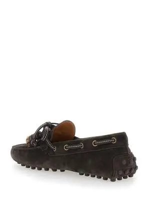 TOD'S Suede Mocassin Loafers With Rounded Toe - Multicolor