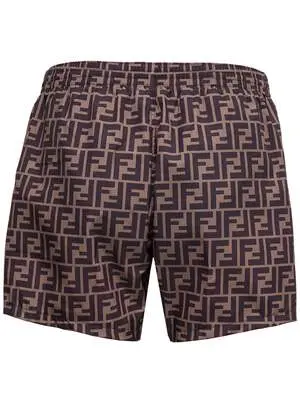 Fendi Ff Monogram Swim Shorts - Brown