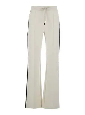 Max Mara Cotton Blend Pants With Side Stripes - Multicolor