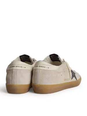 GOLDEN GOOSE Suede Super-star Sneakers With Glitter Star - Gray