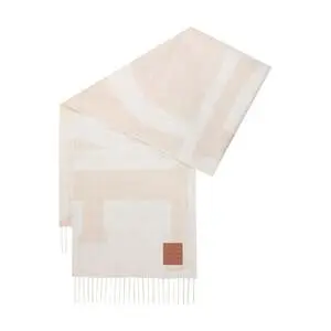 Loewe Logo Cashmere Scarf - Cream