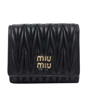 Miu Miu Matelasse' Wallet - Black