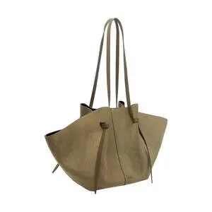 Yuzefi Large Suede Mochi Shoulder Bag - Cream