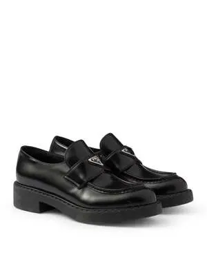 Prada Chocolate Brushed Leather Loafers