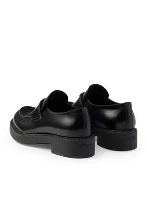 Prada Chocolate Brushed Leather Loafers