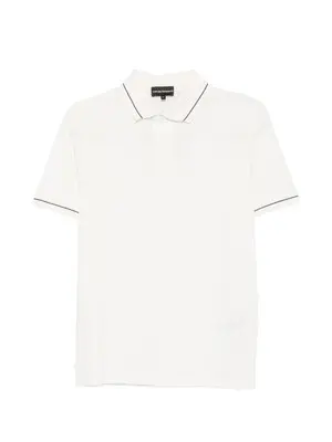 Emporio Armani Logo Cotton Polo Shirt - White