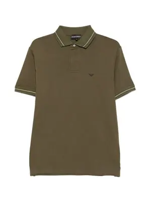 Emporio Armani Logo Cotton Polo Shirt - Green