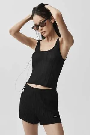 Alo Yoga Sweater Sunlit Tank Top - Black