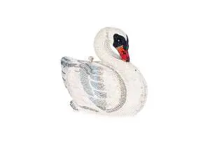 Judith Leiber Swan Odette Crystal Embellished Novelty Handbag - White
