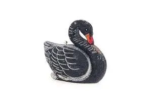Judith Leiber Swan Odile Clutch - Black