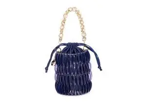 Judith Leiber Harper Sodalite Bucket Bag - Navy