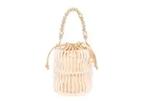 Judith Leiber Harper Pearly Bucket Bag - Beige