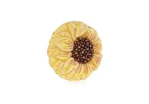 Judith Leiber Sunflower Soleil Crystal Clutch - Yellow