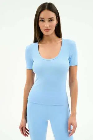 Splits59 Ashby Rib Short Sleeve - Skylight