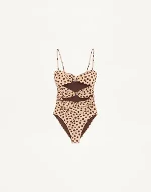 Valentino Garavani Lycra One-piece Swimsuit - Beige/chocolate