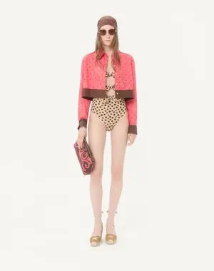 Valentino Garavani Lycra One-piece Swimsuit - Beige/chocolate