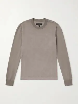 Rag & Bone Ribbed Cotton Crewneck Sweater - Neutrals