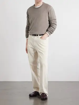 Rag & Bone Ribbed Cotton Crewneck Sweater - Neutrals