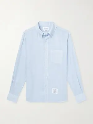 Thom Browne Garment-dyed Linen Shirt - Blue