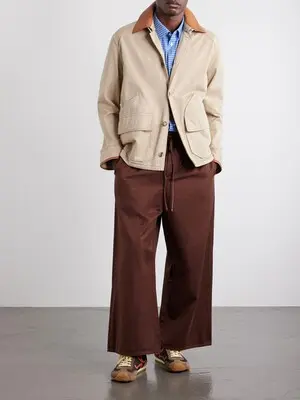 Loewe Leather-trimmed Cotton-twill Blouson Jacket