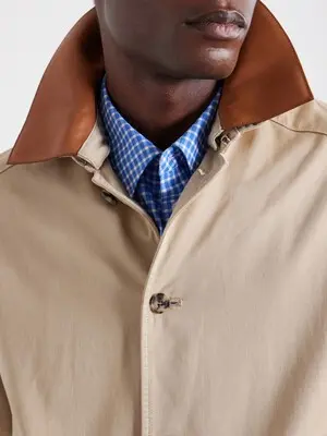 Loewe Leather-trimmed Cotton-twill Blouson Jacket