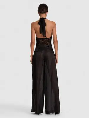 Alice + Olivia Blaire Pleated Sheer Pant