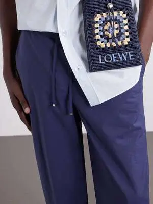 Loewe Paula's Ibiza Straight-leg Cotton-blend Drawstring Trousers