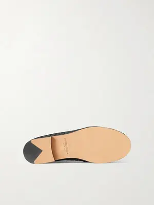 Bottega Veneta Silenzio Intrecciato Leather Loafers - Black