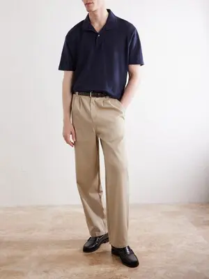 Sunspel Linen-piqué Polo Shirt - Blue