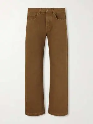 Massimo Alba Oceano Straight-leg Cotton Trousers - Brown