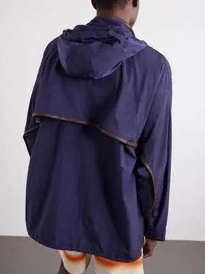 Loewe Paula's Ibiza Logo-debossed Leather-trimmed Ripstop Hooded Jacket