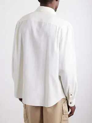 Loewe Paula's Ibiza Anagram-embroidered Lyocell-poplin Shirt - Ivory