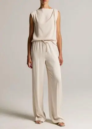Vince Mid-rise Shine Crepe Pull-on Pant - Blush Cloud