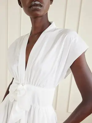 Alaïa Belted Cotton-poplin Midi Dress