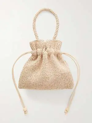 LOEFFLER RANDALL Kylie Woven Raffia Pouch - Neutral