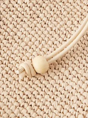 LOEFFLER RANDALL Kylie Woven Raffia Pouch - Neutrals